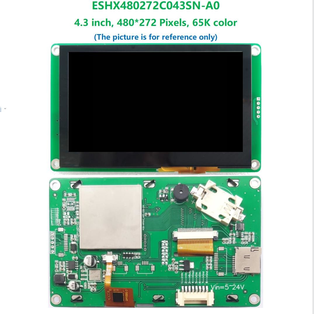 4.3 Inch UART TFT Display 480x272 TTL Interface 8N1 UART, CMOS/3.3V TTL