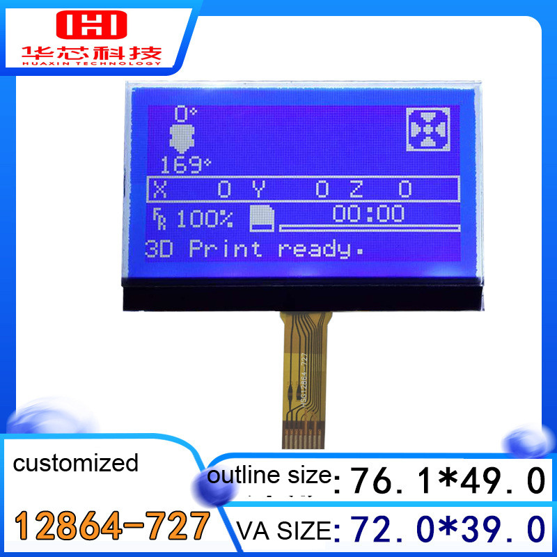 Blue STN 8pins Dot Matrix LCD Module 128x64 St7567 1/64 Duty 1/9 Bias ...