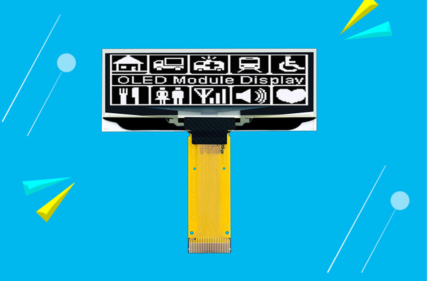 2.23 Inch PMOLED Display Module, 128*32 Resolution, 24 PINS 3/4 SPI,I2C ...