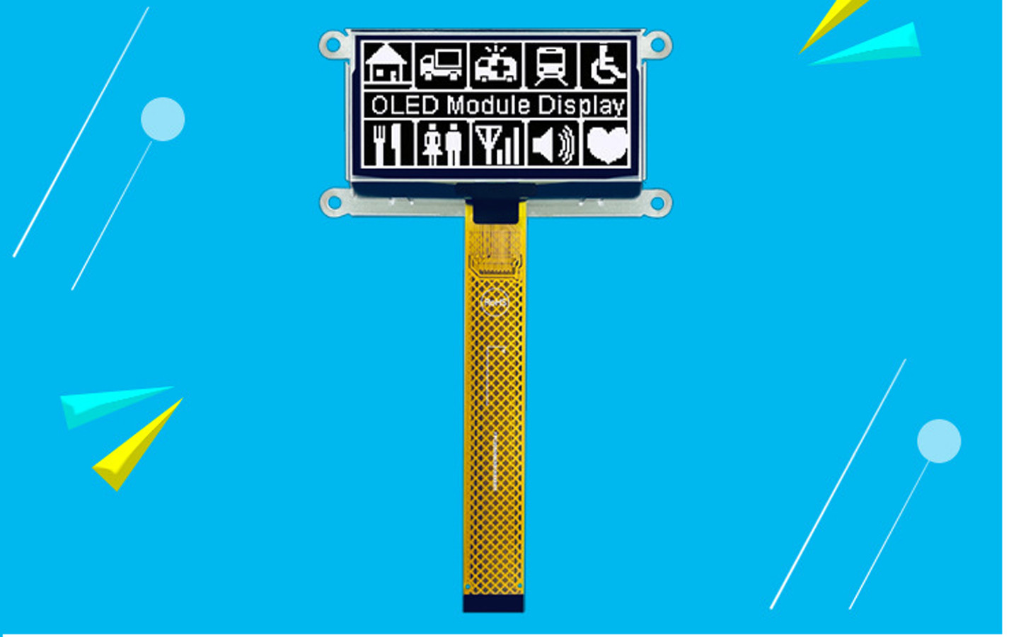 2.7 Inch PMOLED Display Module With PCBA, 128*64 Resolution, 24 PINS ...