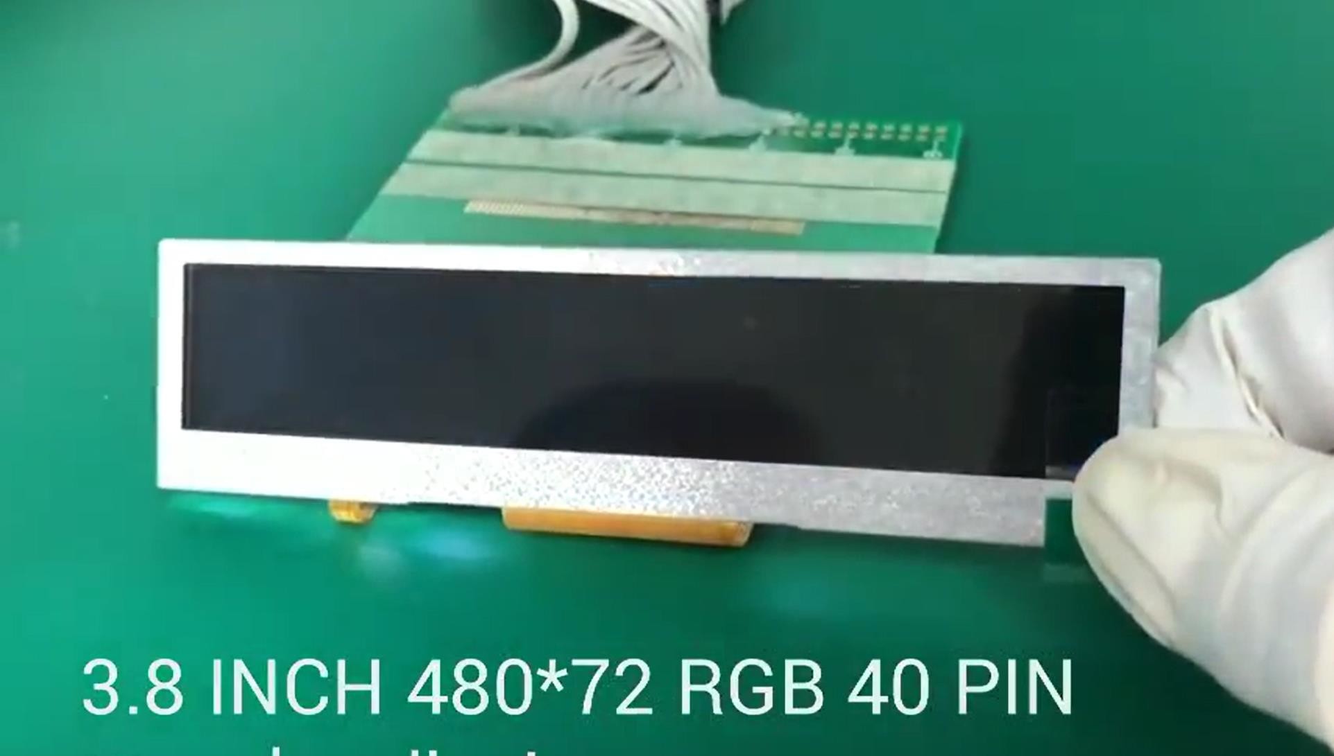 3.8 inch Bar Type TFT LCD , 480X72 Resolution, 40 pins RGB interface, 300cd/m2,