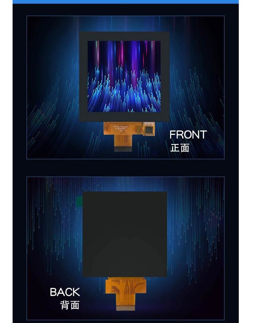 3.4 Inch Touch Screen TFT Display Module, 480X480 Resolution, 40 Pins RGB / MIPI Interface