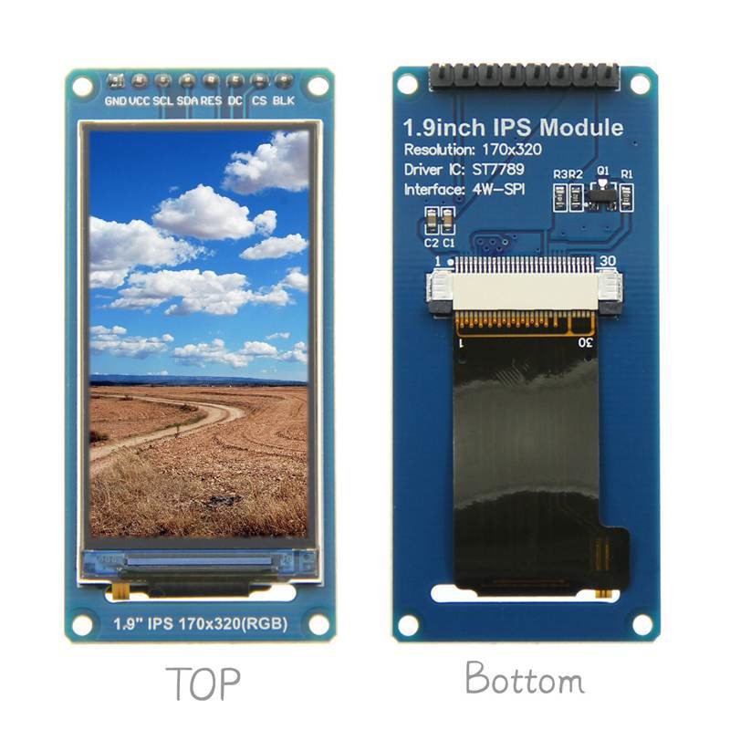 1.9 Inch Lcd Module Tft, 170x320 Resolution, 8 Pins 4 Line SPI Interface