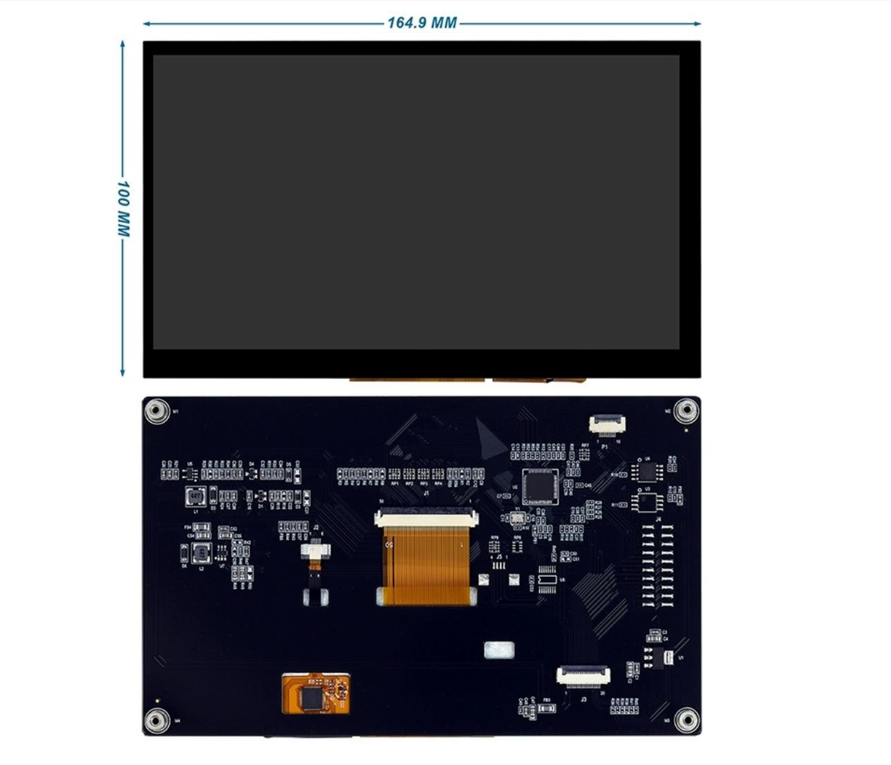 7 inch tft lcd display with PCBA and touch panel ,1024X600 resolution,4 ...