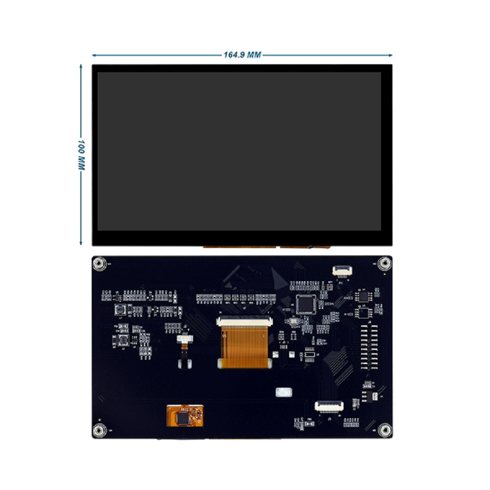 7 inch tft lcd display with PCBA and touch panel ,1024X600 resolution,4 ...