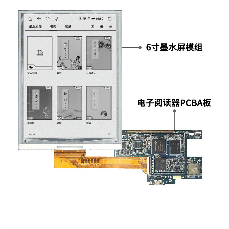 6 Inch Color Epaper Display With PCBA And Android System 1024x758 Dot ...