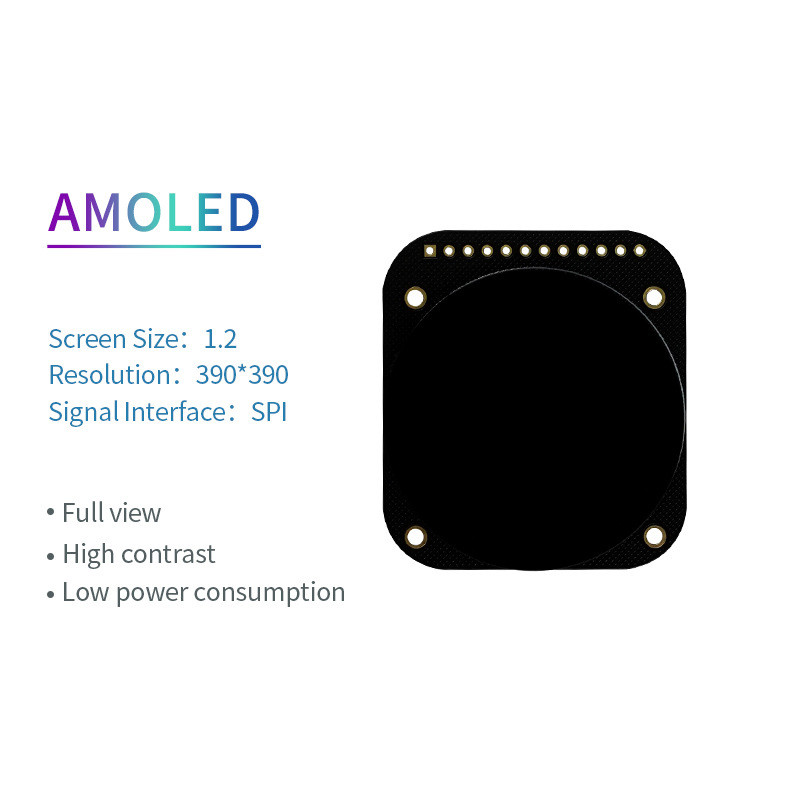 1.2 Inch Round AMOLED Oled Display 390x390 Resolution SPI Interface ...