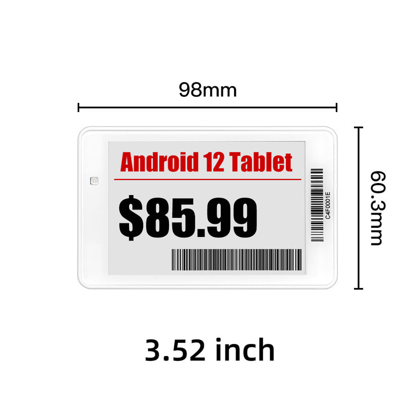 Epaper 3.52 Inch Electronic Shelf Price Tag Display Supports Customization