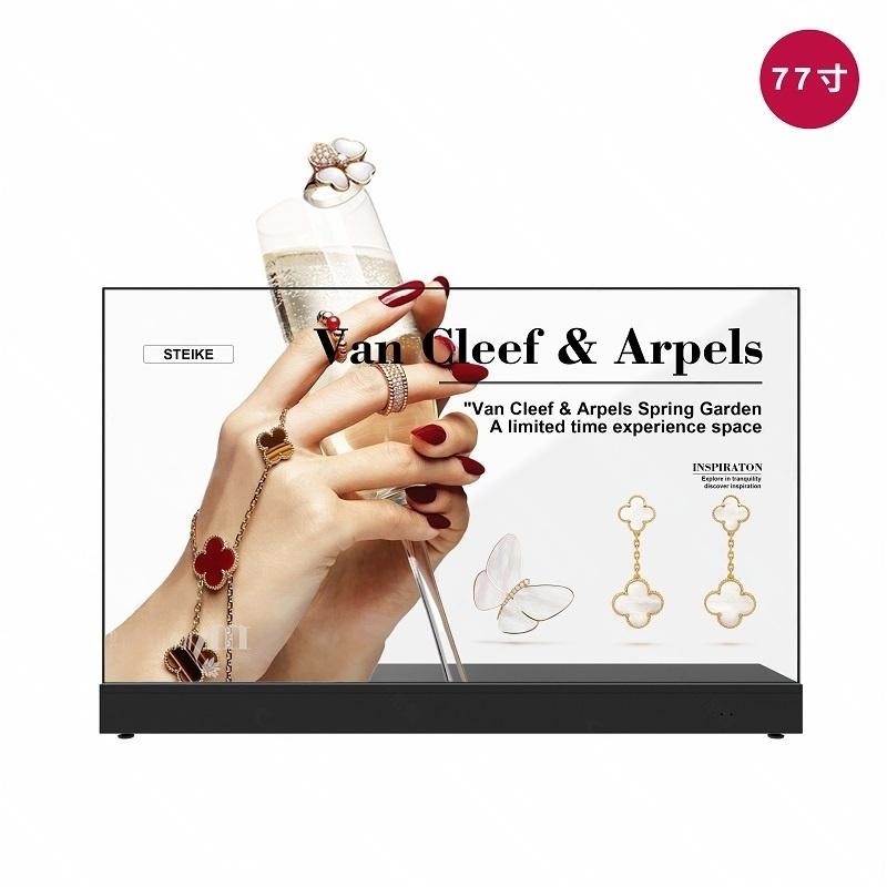 77 Inch OLED Desktop Embedded Transparent Screen 3840*2160 Resolution ...