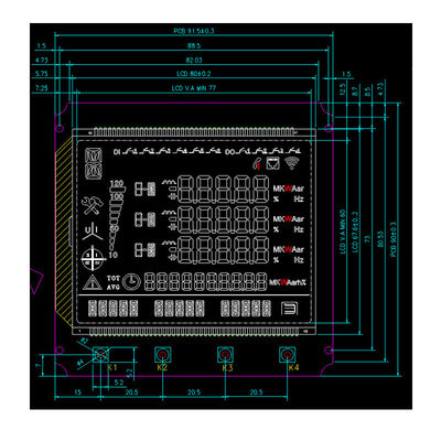 3.8 inch Customized Segment FSTN Lcd Display Module 1/8Duty 1/4 Bias ...